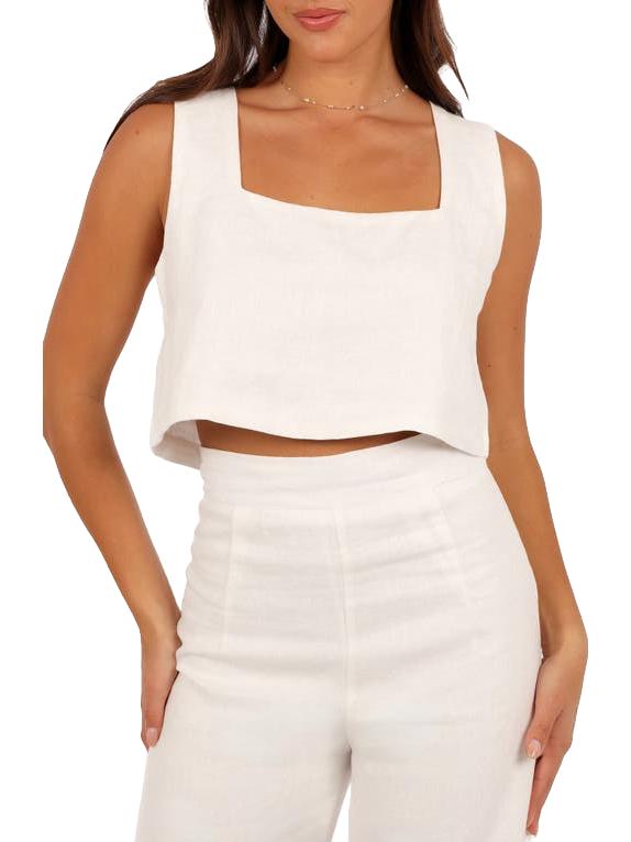 PETAL & PUP Petal & Pup Devlin Linen Crop Tank